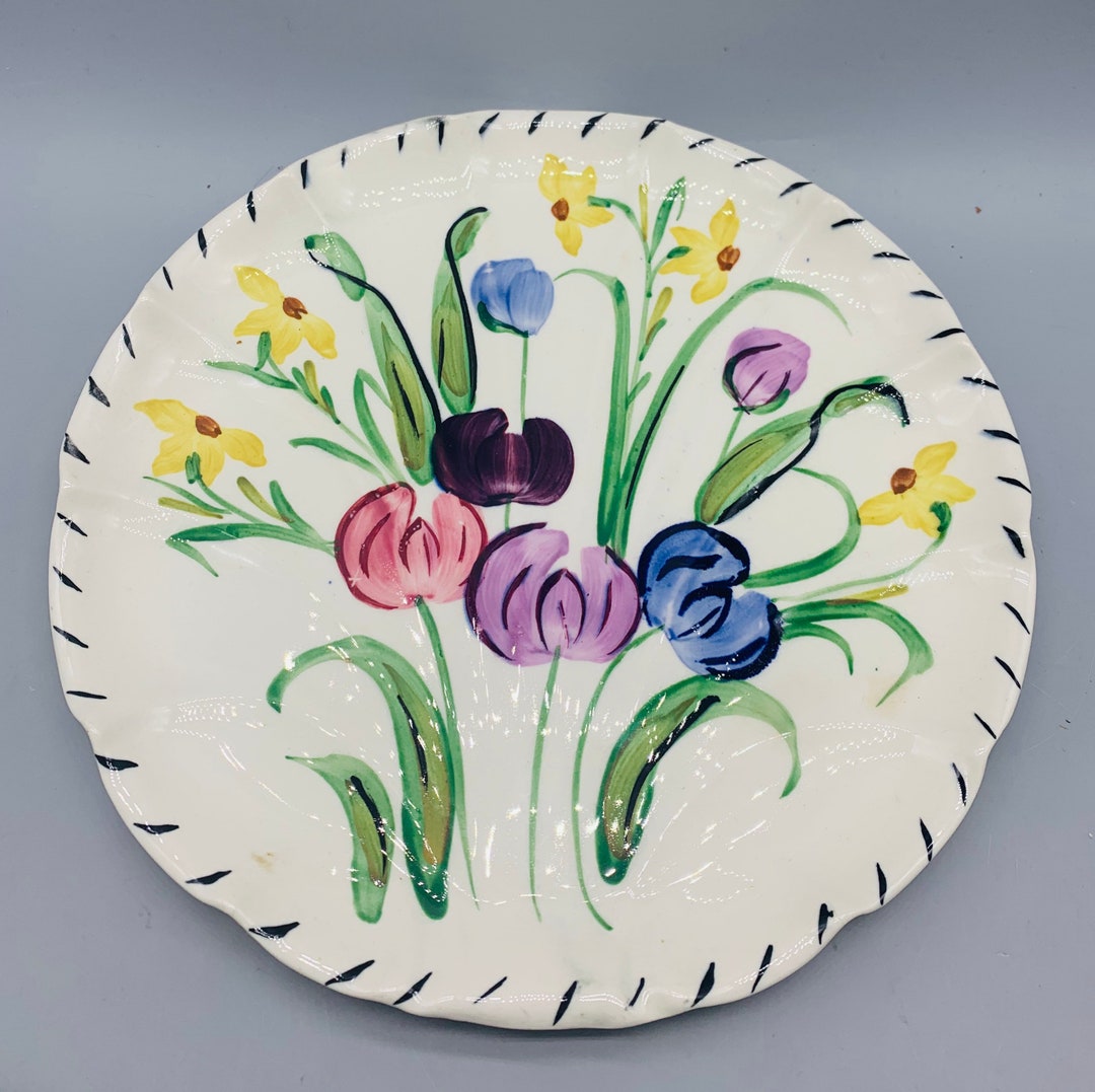 Blue Ridge Dinnerware Easter Parade Hand Painted Large Bon Bon Shell ...