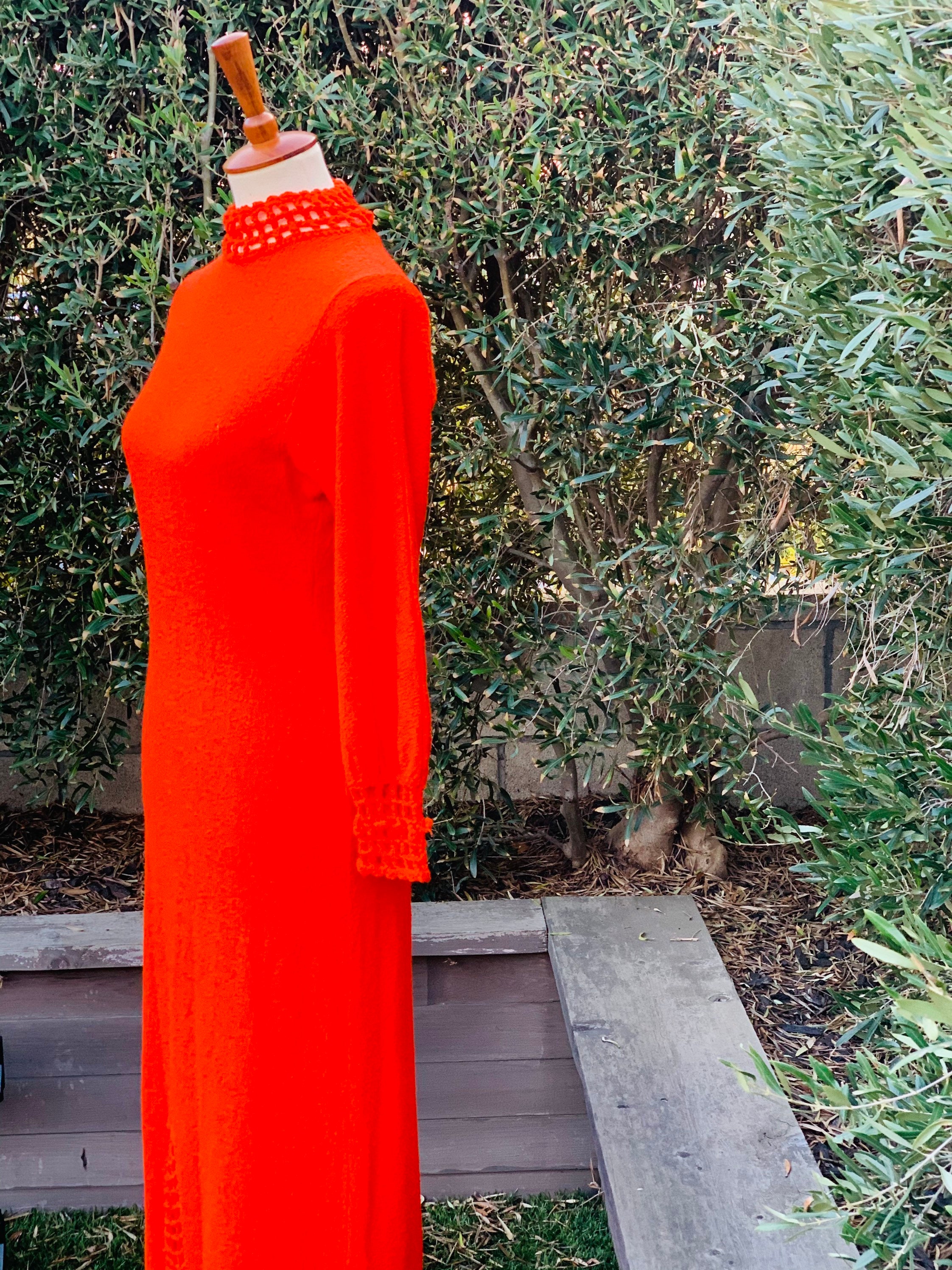 Miss Dolphin Orange Knit Dress | Etsy