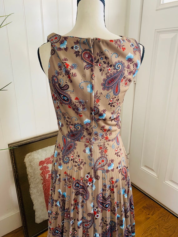 1970’s Polyester Maxi Dress With Pleated Skirt - Gem