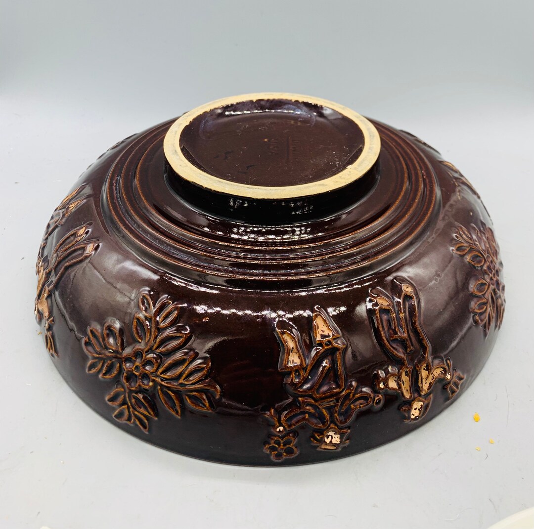 Red Wing Pottery Redware Serving Bowl With Dancing Peasants - Etsy