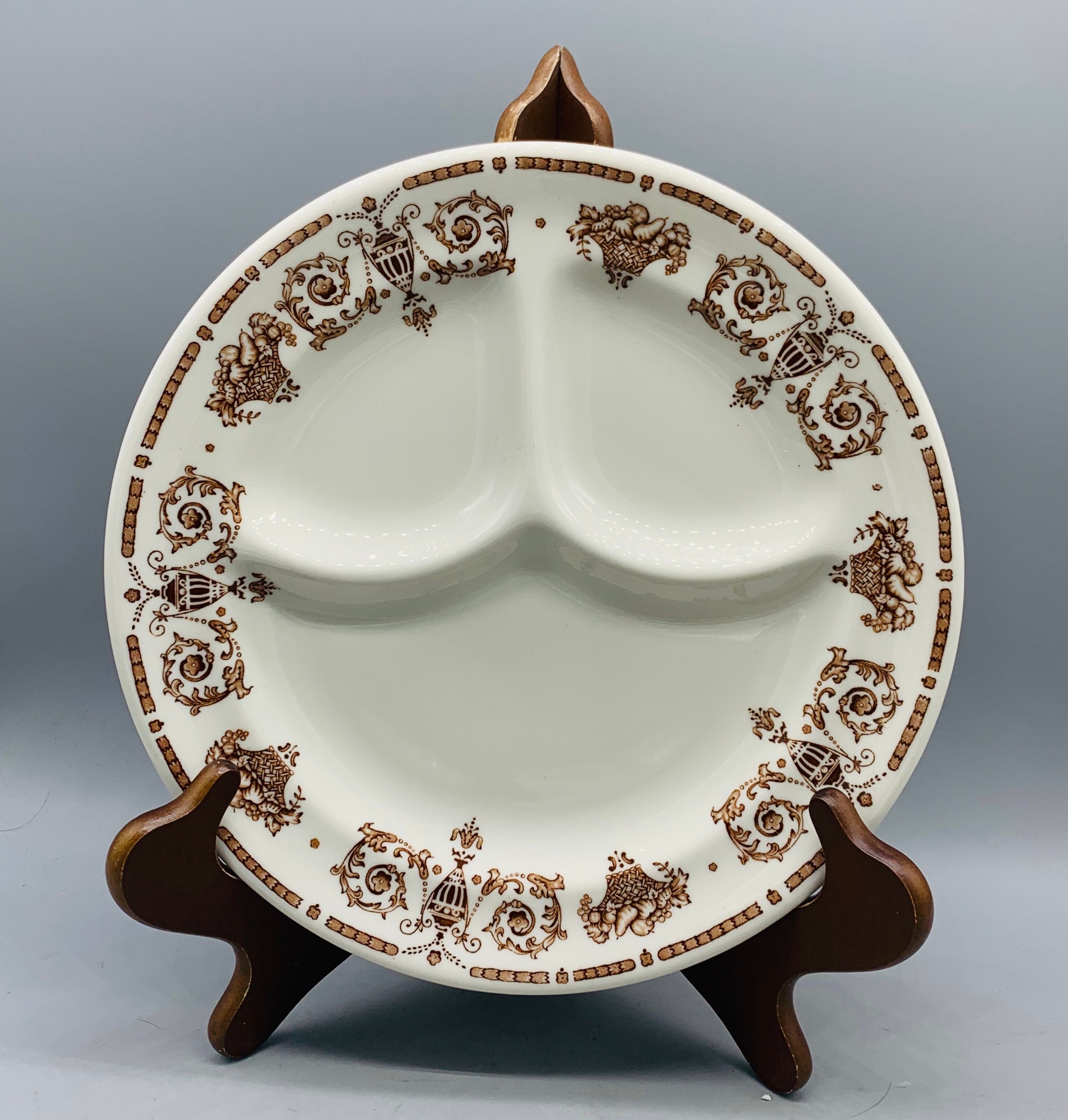 Syracuse China Restaurant Ware Grill Plates/ Floral Divided | Etsy