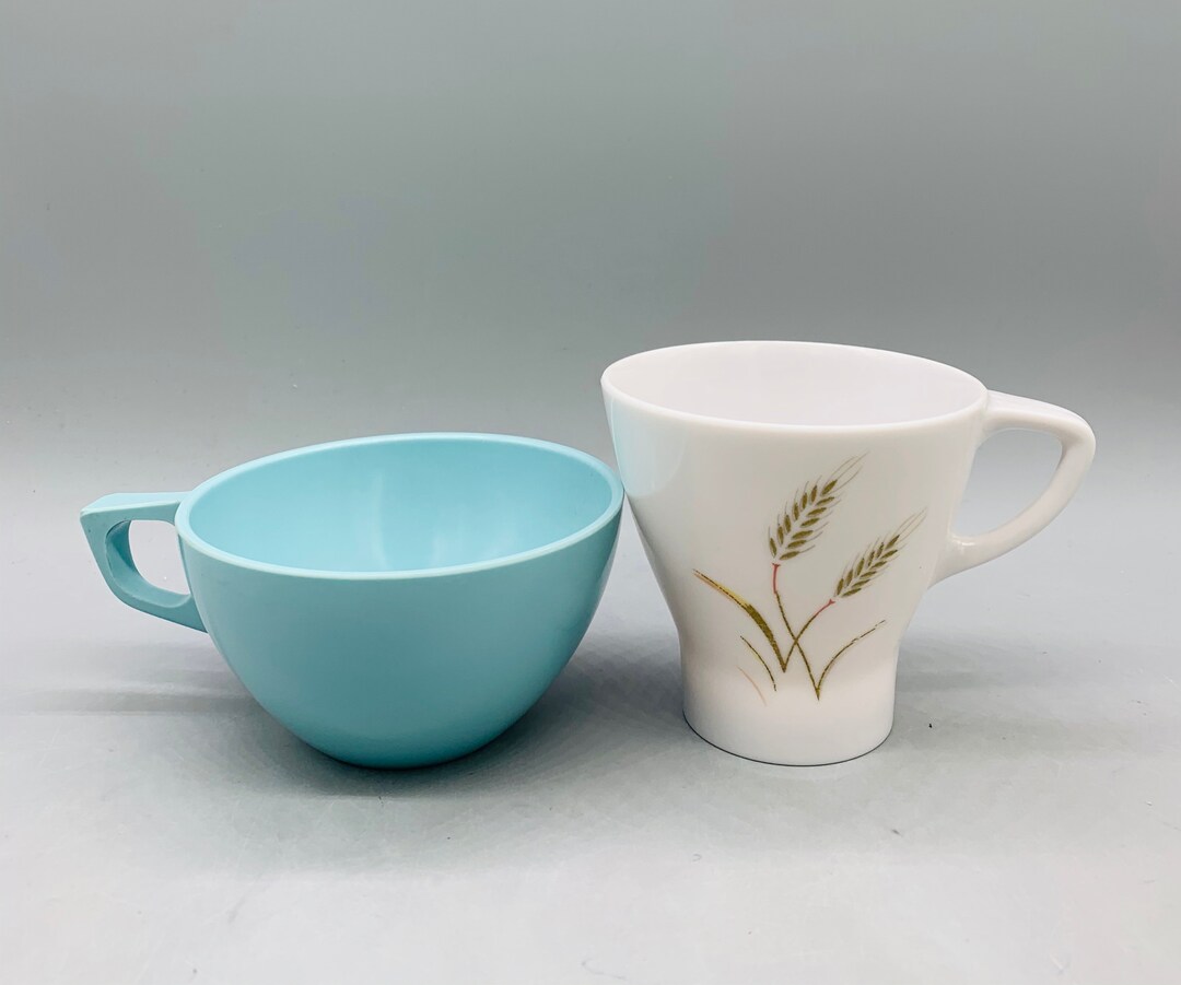 Vintage 8 Stetson Solid Blue Melmac Cups or 8 Harmony House Modern ...