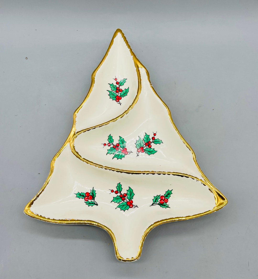 Ceramic Christmas Tree Plate Circa 1960s - Etsy