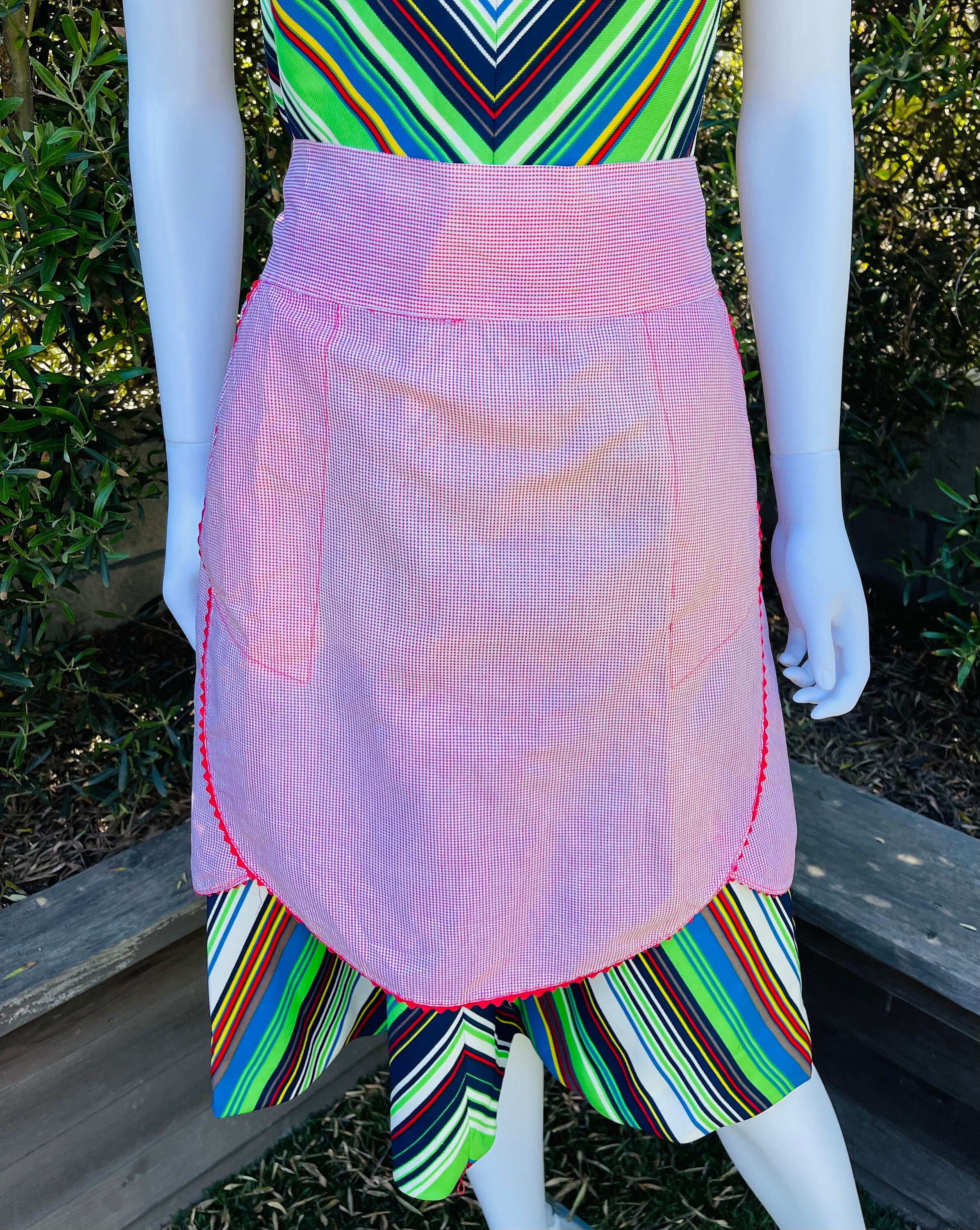 needs ironing vintage half apron original KOLF 3 pockets new with tag ...
