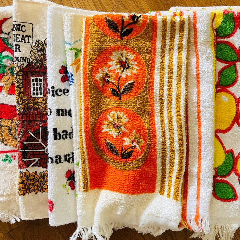 Vintage 1970s Kitchen Towels - Etsy