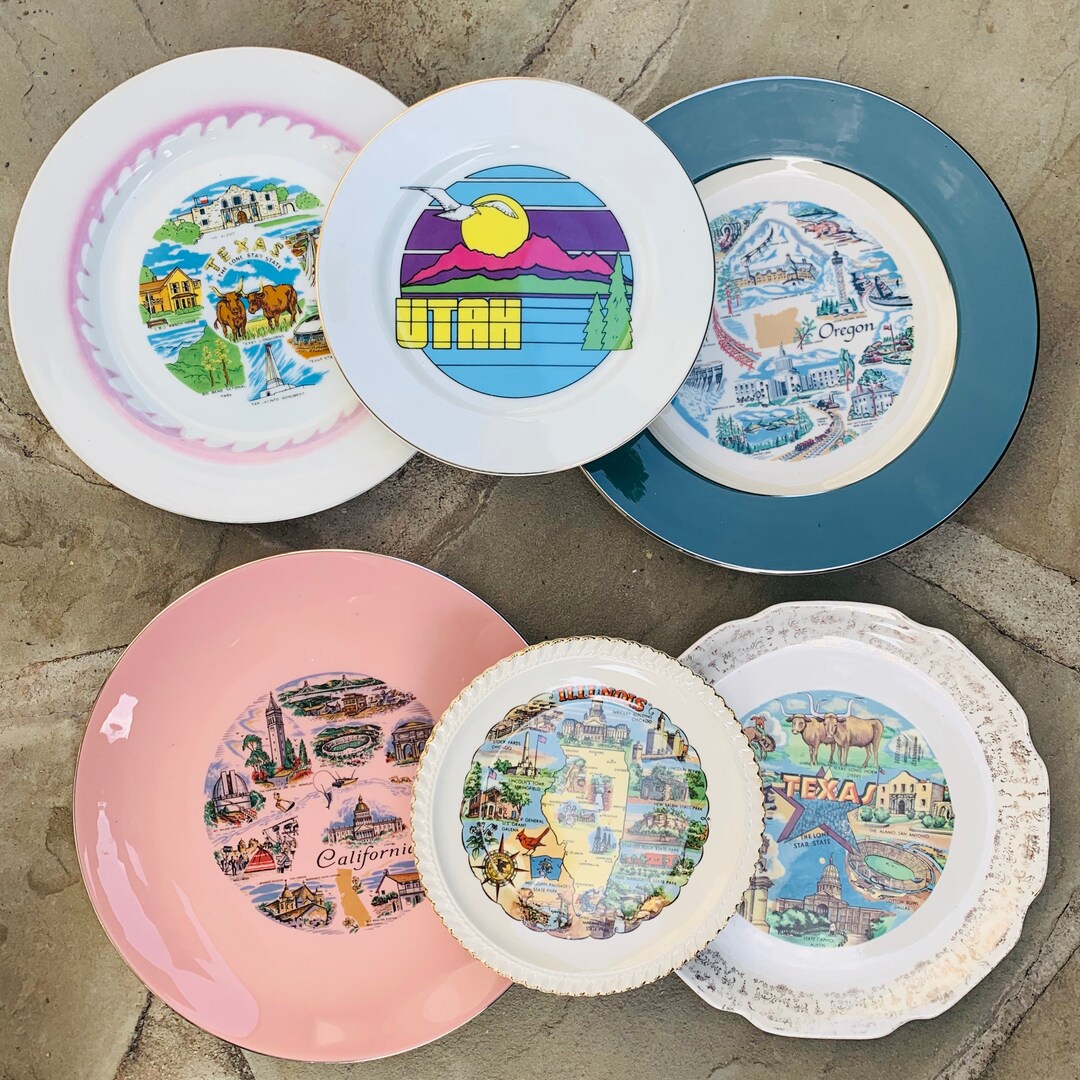 Collectible State Plates for California, Oregon, Missouri, Yellowstone ...