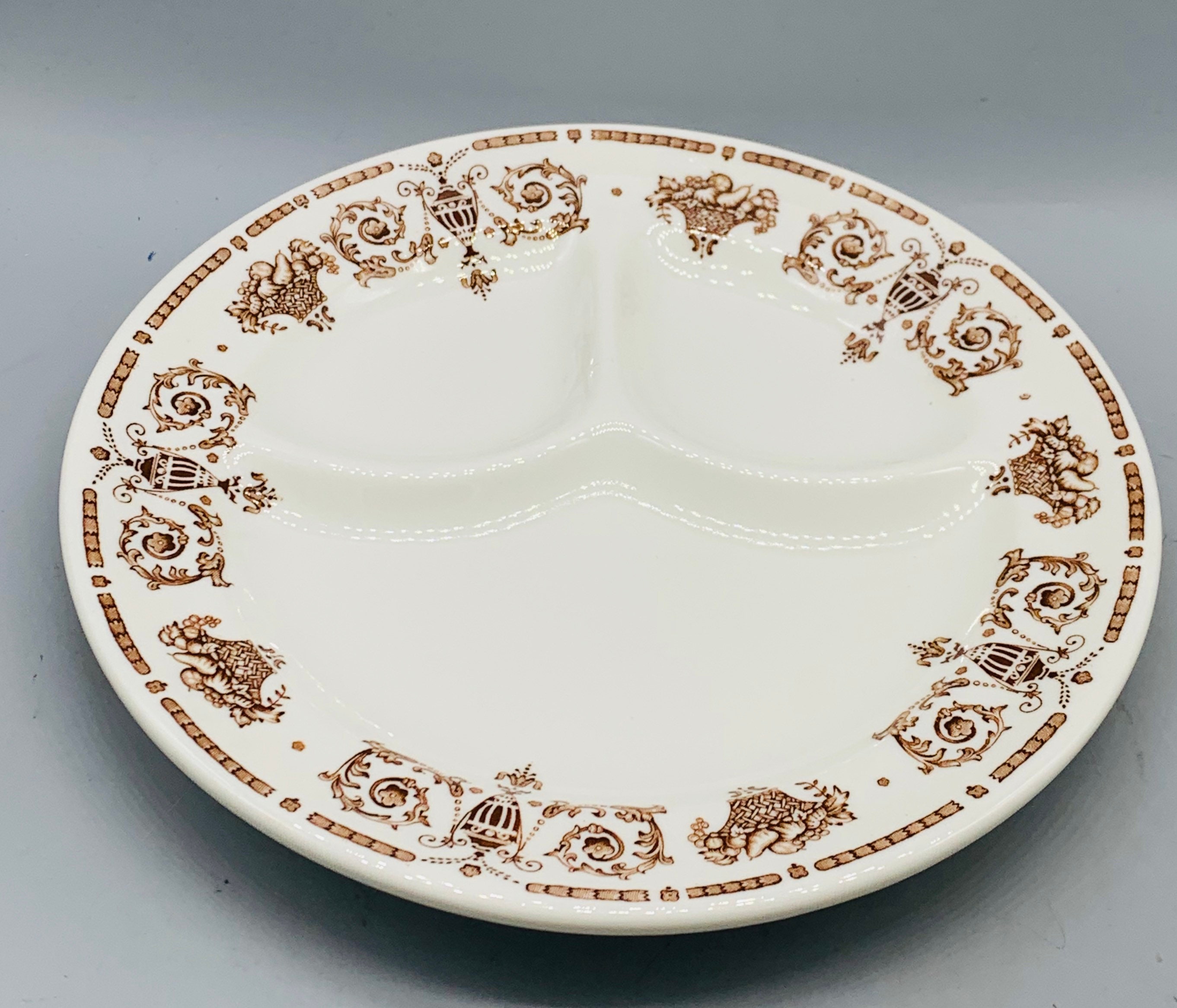 Syracuse China Restaurant Ware Grill Plates/ Floral Divided | Etsy