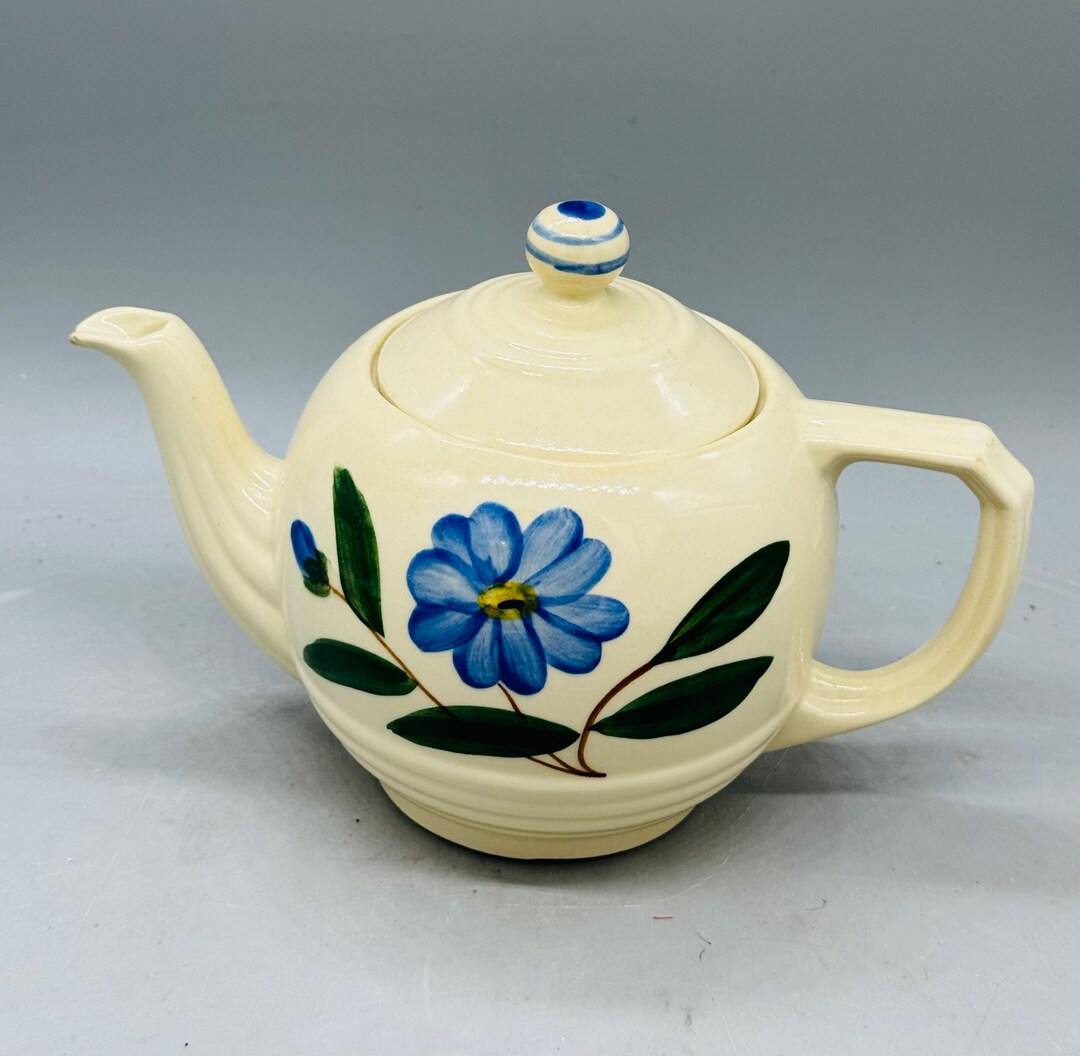 Blue Ridge Blue Floral Teapot - Etsy