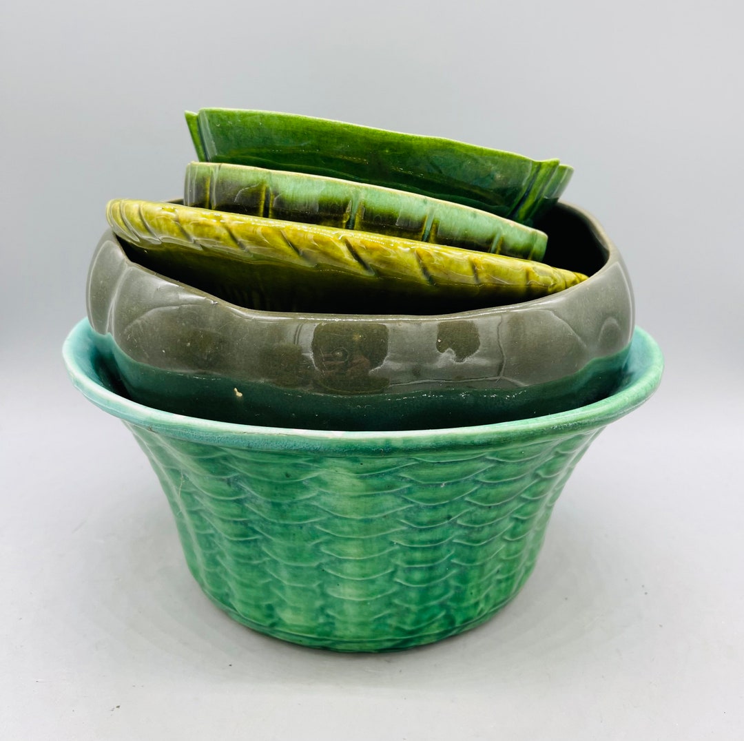 Vintage Green Ceramic USA and California Made Pottery Planters Sold ...