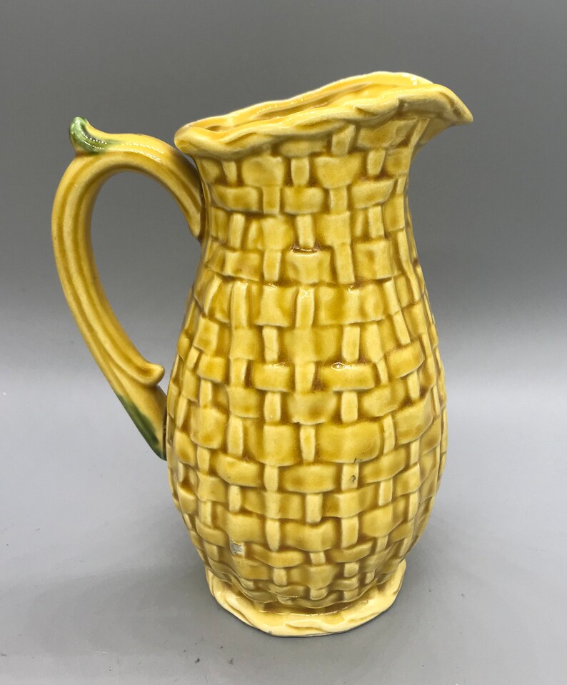 Vintage Lefton Fiesta Pitcher and Homco Fruit Pitcher Sold | Etsy