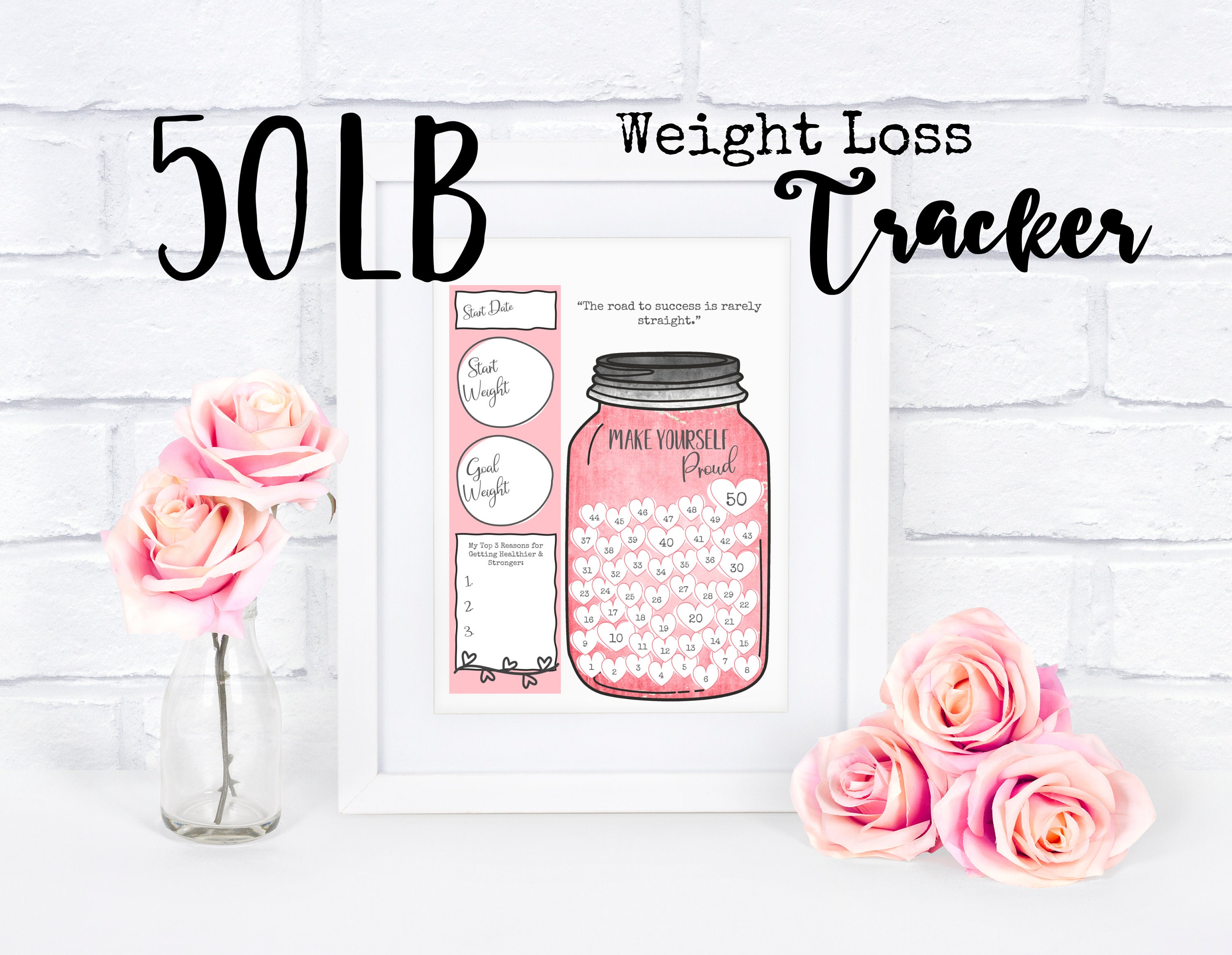 Weight Loss Tracker PRINTABLE A4/US Letter/a5/half Letter PDF Journal ...