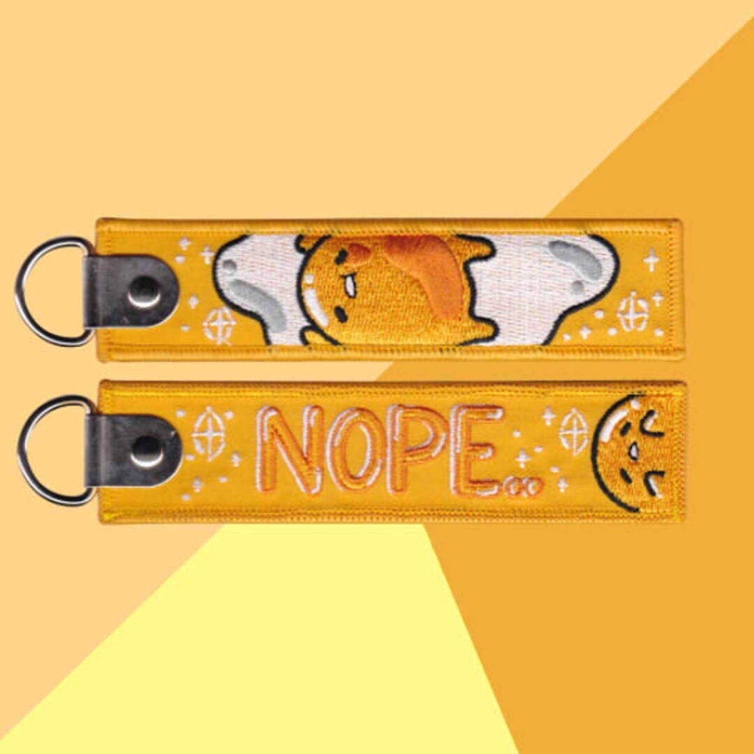 Lazy Egg nope Embroidery Key Tag / Jet Tag/ Keychain - Etsy