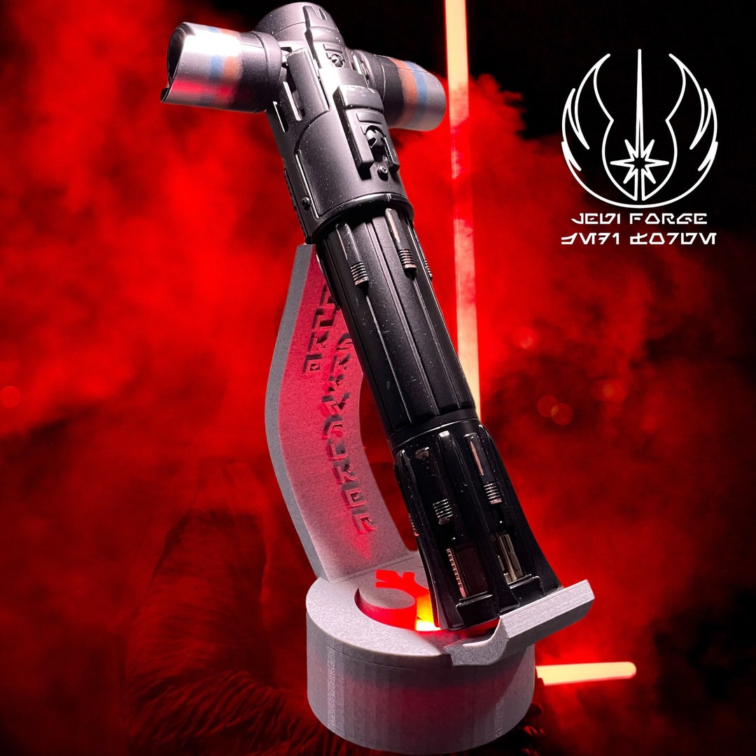 3D Printed Vertical LED Lightsaber Stand, Illuminated Star Wars Saber ...