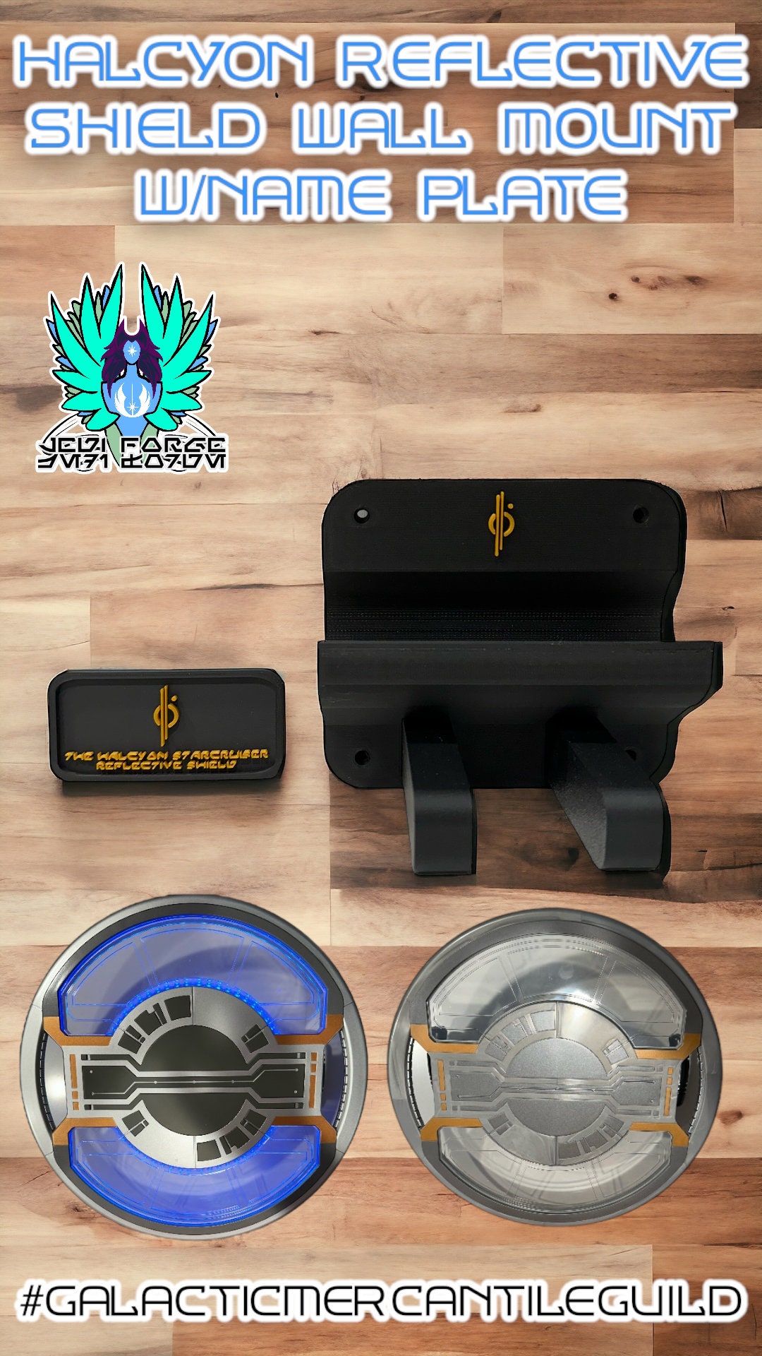 Jedi Forge: Halcyon Reflective Shield Wall Mount With Name Plate ...