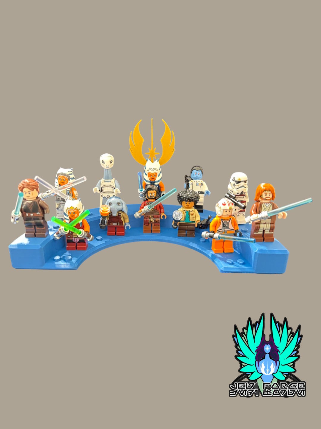 LEGO Minifig 3D Printed Semi-circle Stand for 20 Minifigs | Logo ...