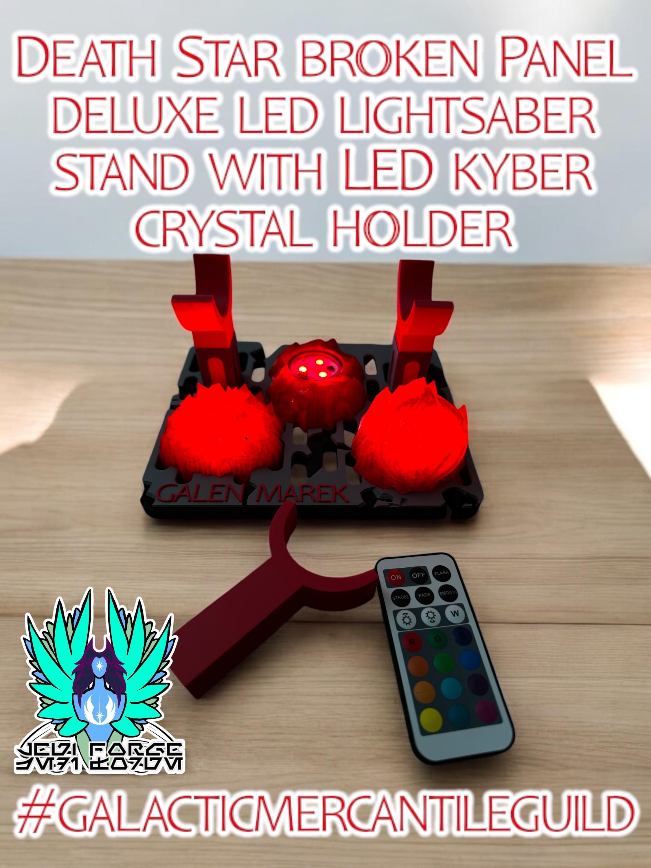 Death Star Broken Panel Deluxe LED Lightsaber Stand, Kyber Crystal ...