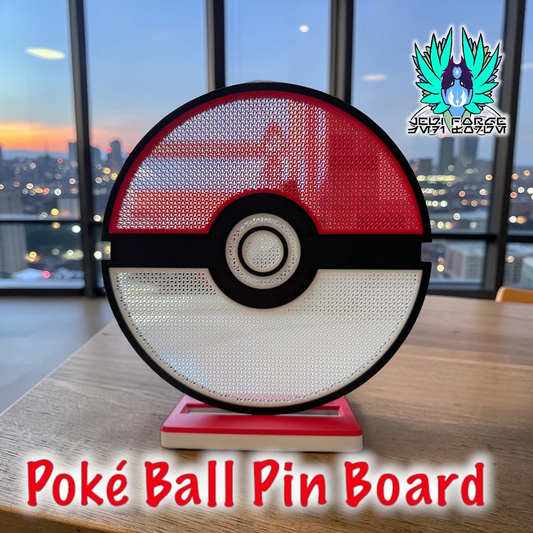 Poké Ball Pin Board Tabletop Stand or Wall Mount Pokémon Badge Display ...