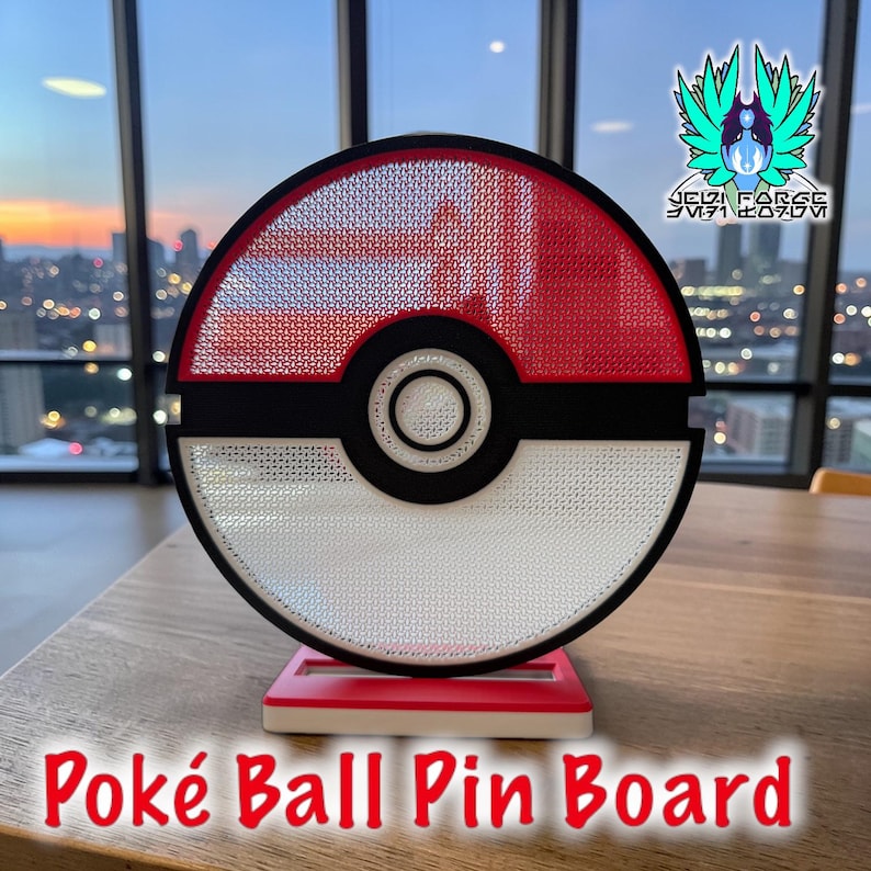 Poké Ball Pin Board Tabletop Stand or Wall Mount Pokémon Badge Display ...