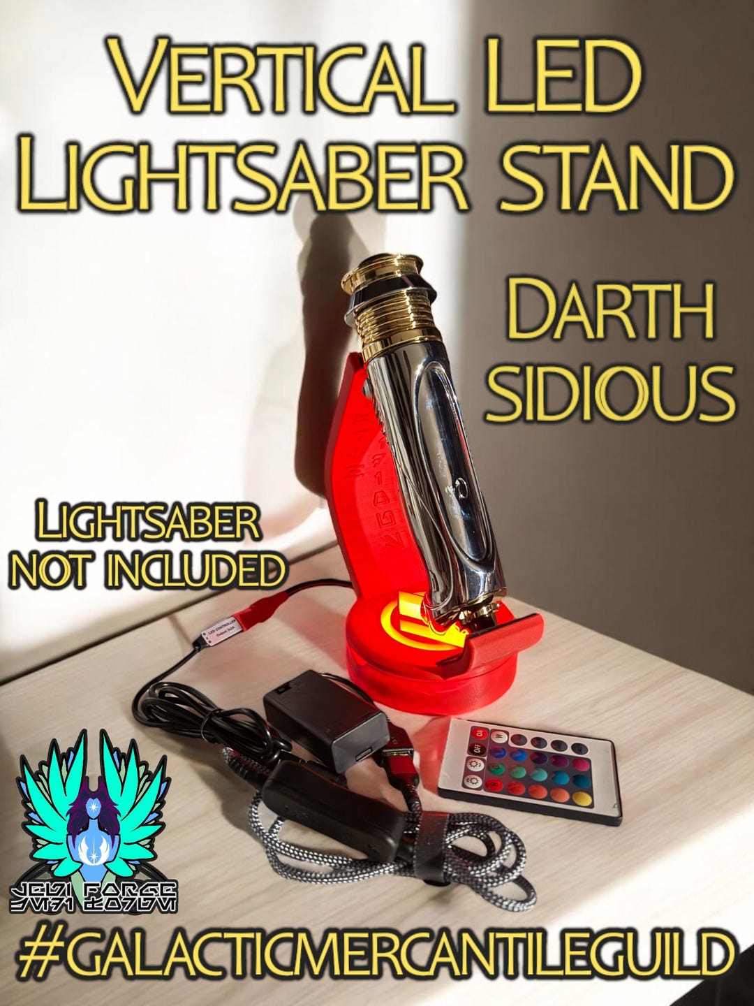 Minimalist LED Lightsaber Stand: Darth Sidious Vertical Display - Etsy