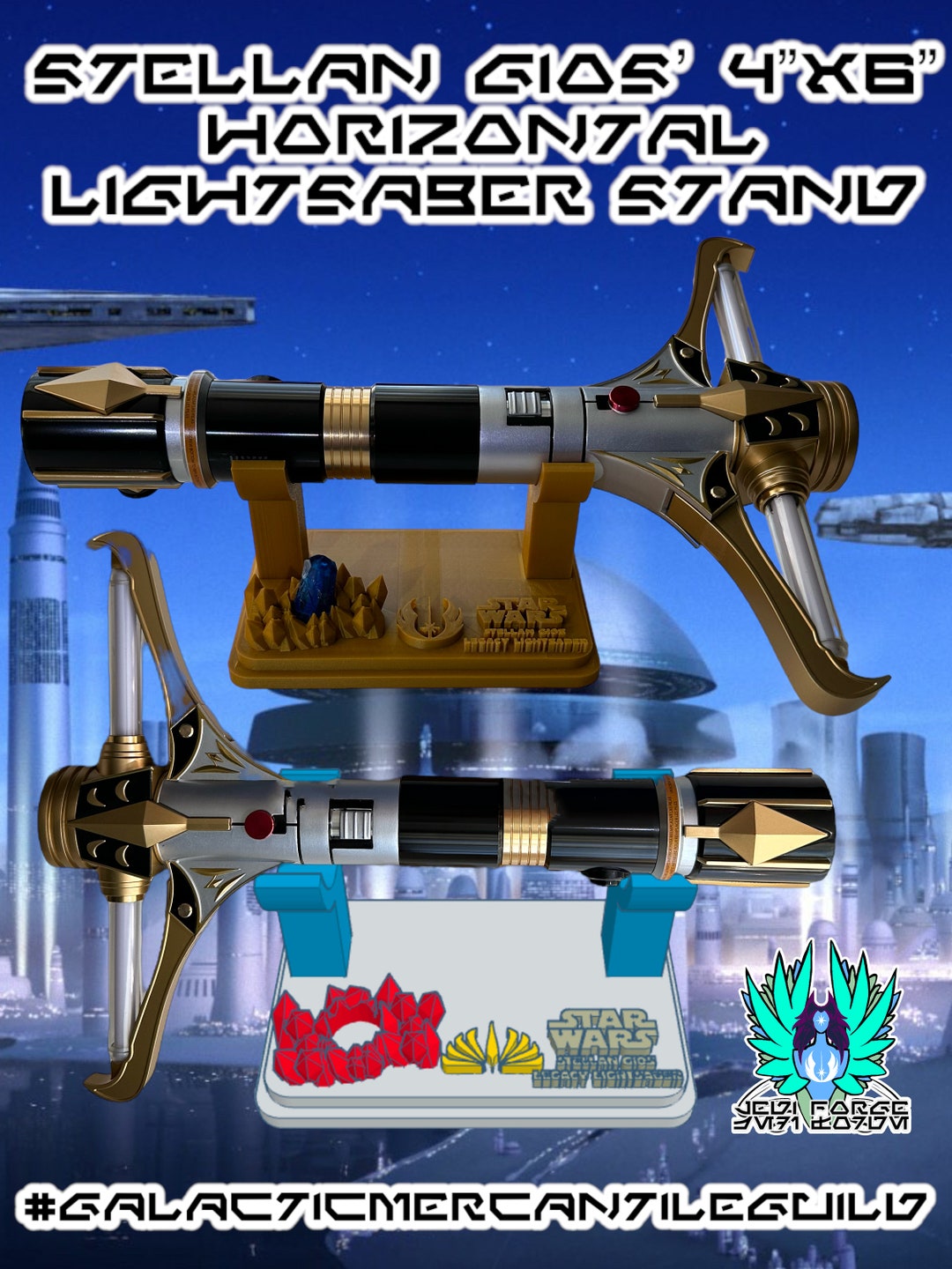 Jedi Forge: Stellan Gios Lightsaber Stands & Wall Mounts With Name ...