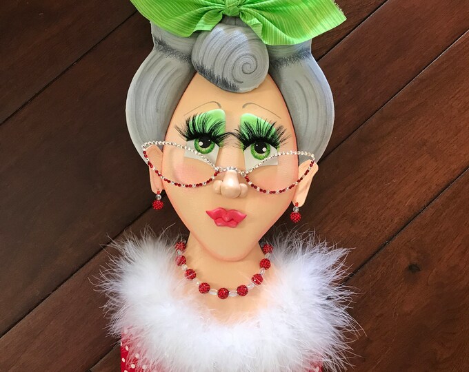 Mrs Clause Wreath Attachment Etsy