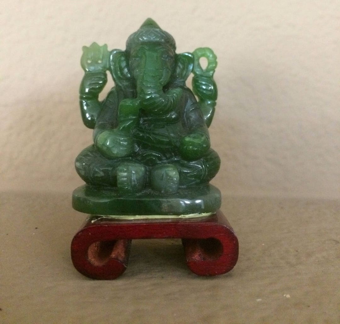 Jade GANESHA GANESH Rich Green Very High-grade Jade Jadeite 76 Grams - Etsy