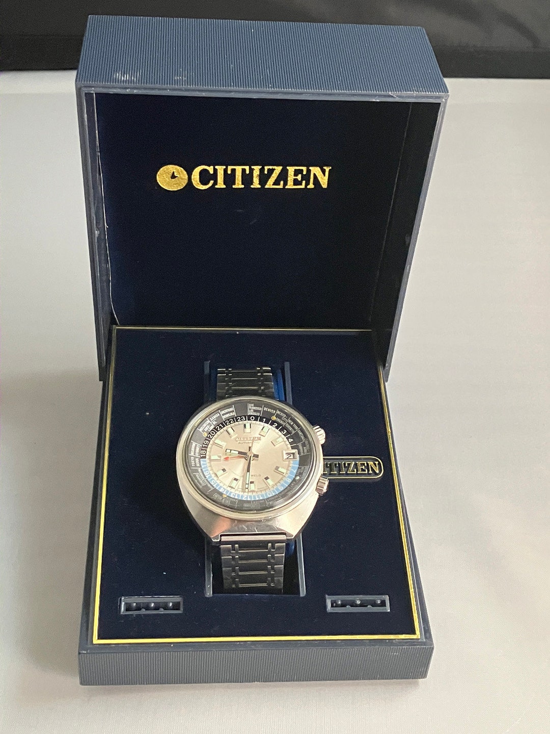 Rare Citizen 68-0516 World Time GMT Automatic Silver Dial 1970s ...