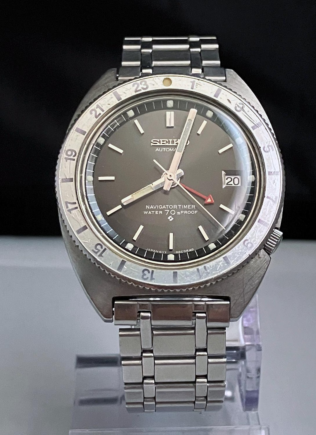 Seiko 6117-8000 GMT Navigator Timer WATER 70m PROOF, Rare Original ...