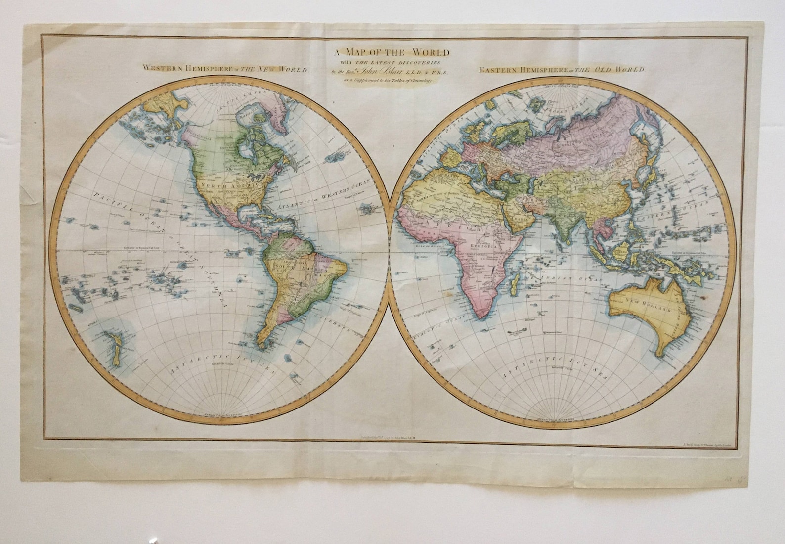 Authentic 1779 Map of the World With the Latest Discoveries by - Etsy