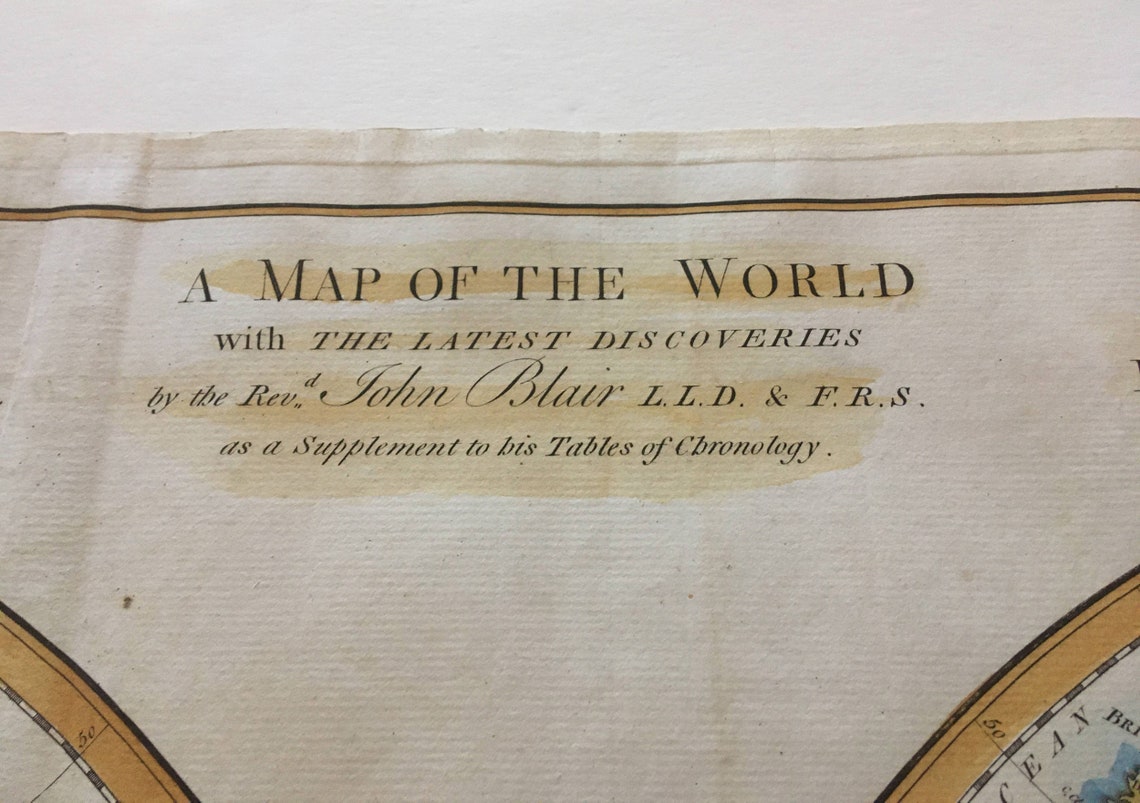 Authentic 1779 Map of the World With the Latest Discoveries by - Etsy