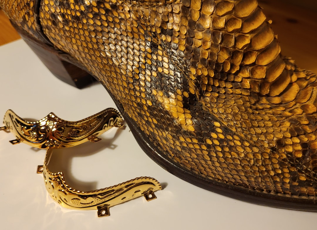 Bright Gold One Pair Western Cowboy Boot Tips Toe Plates Guards for ...