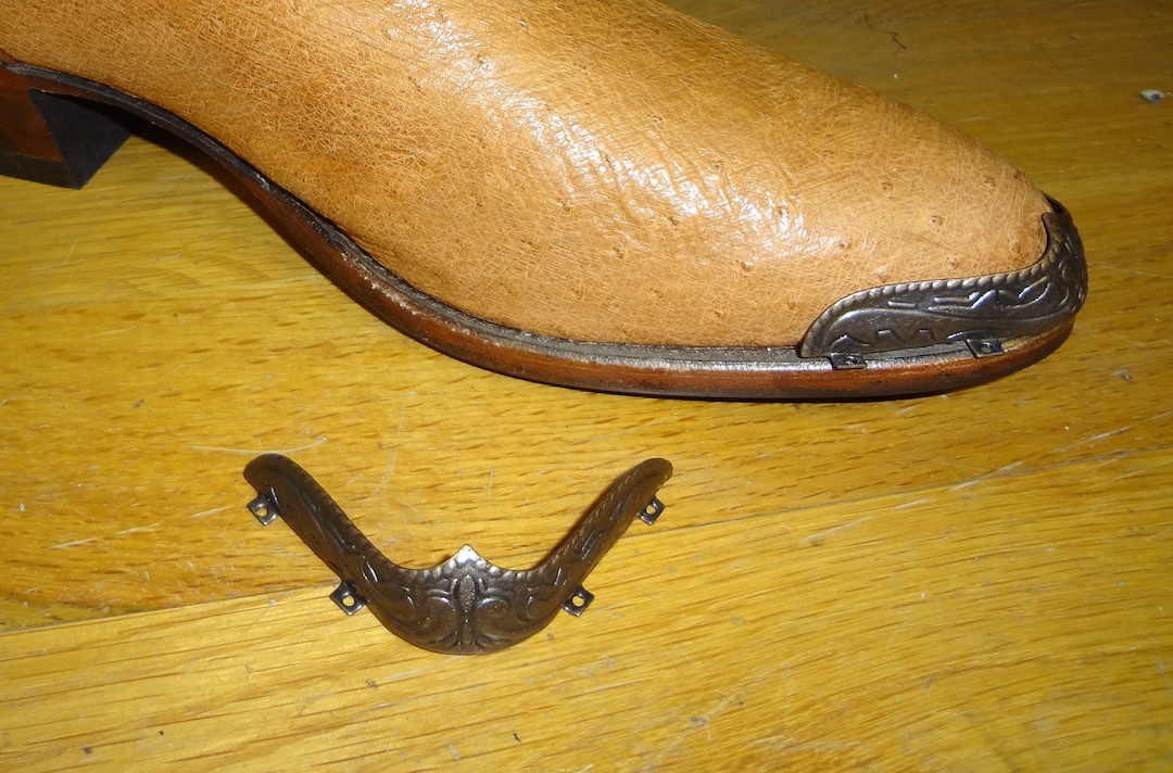 Cowboy Boot Tips, Round Toe Plates, Choose Metal Finish - Etsy