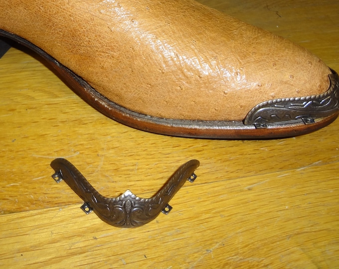 Shiny Gold Cowboy Western Boot Tips Toe Plates Guards With - Etsy