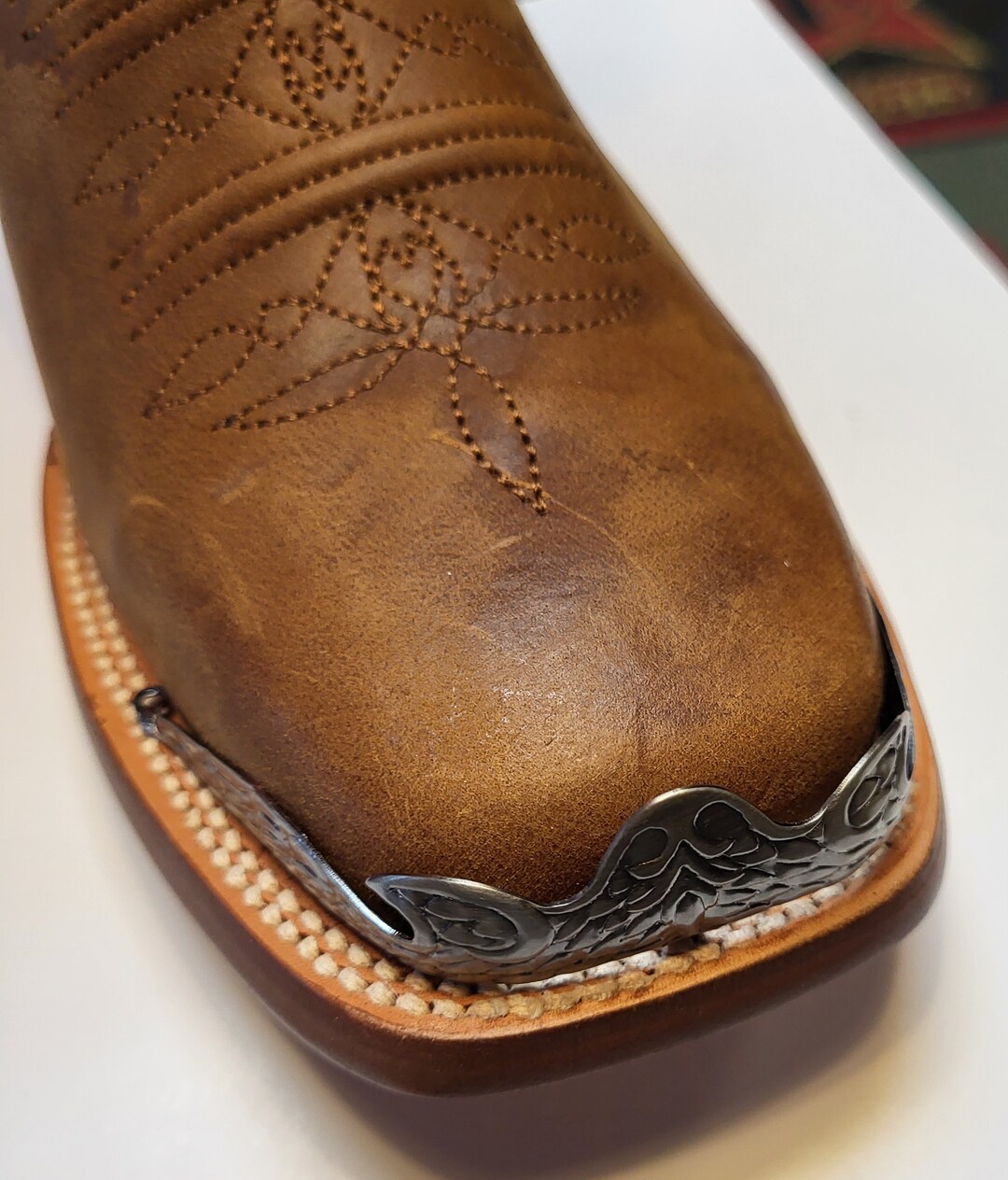 Antique Pewter Dragon Toe Cowboy Western Biker Toe Plates for Square ...