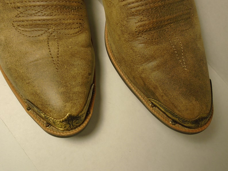 Antique Gold Cowboy Western Boots Toe and Heel Plates for Round Toed R ...