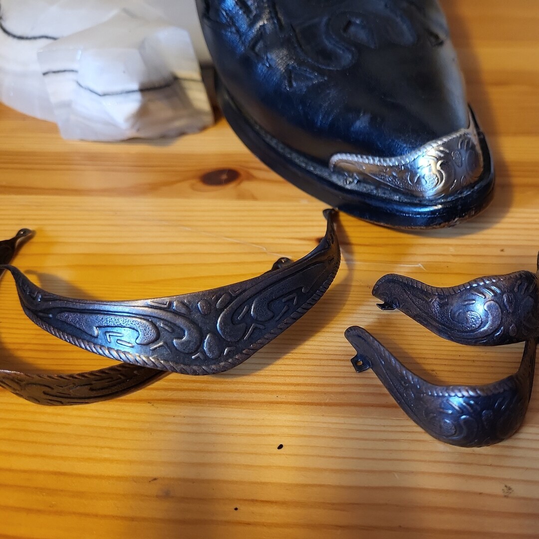 Cowboy Western Boot Tips Toe and Heel Plates Pointy J Toe - Etsy