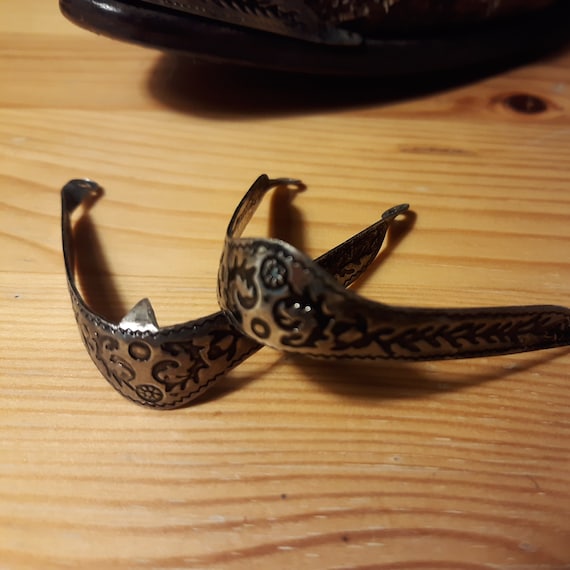 New Silver with Black Cowboy Western Boot Tips/Toe Pl… - Gem