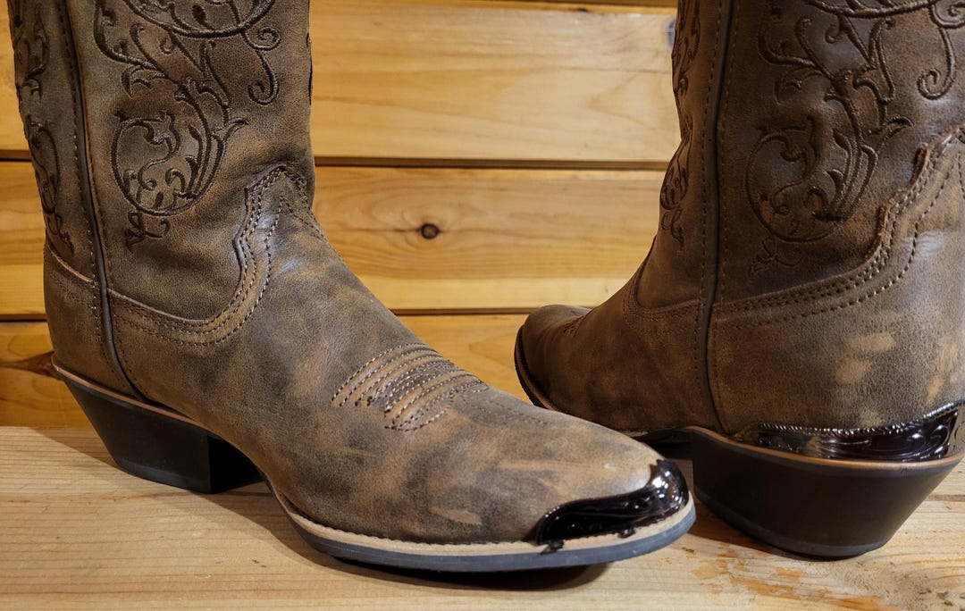 Shiny Black Western Toe & Heel Plates Guards for Cowboy Boots Choose ...
