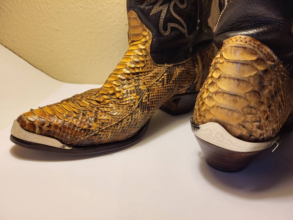 Shiny Silver Western Cowboy Boot Toe Guards and Heel Plates for Pointy ...