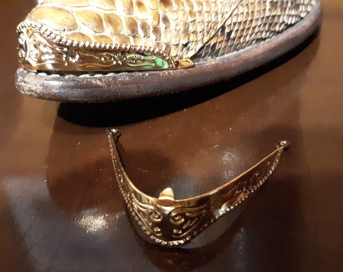 Shiny Gold Cowboy Western Boot Tips Toe Plates Guards With Rope Edge ...