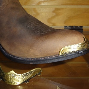 Cowboy Boot Tips, Round Toe Plates, Choose Metal Finish - Etsy