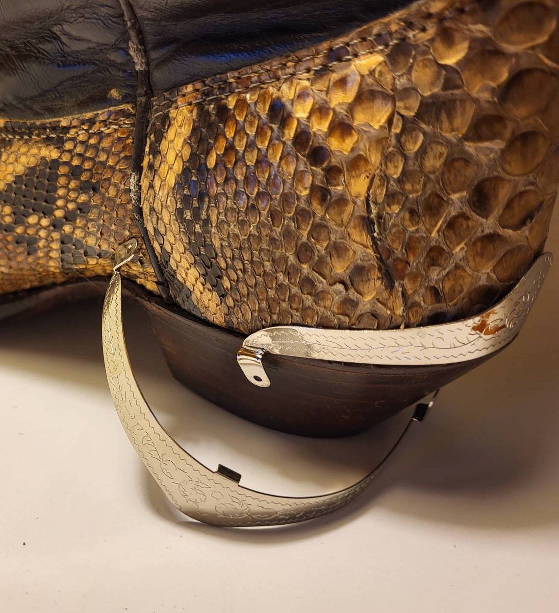 Shiny Silver Western Cowboy Boot Toe Guards and Heel Plates for Pointy ...