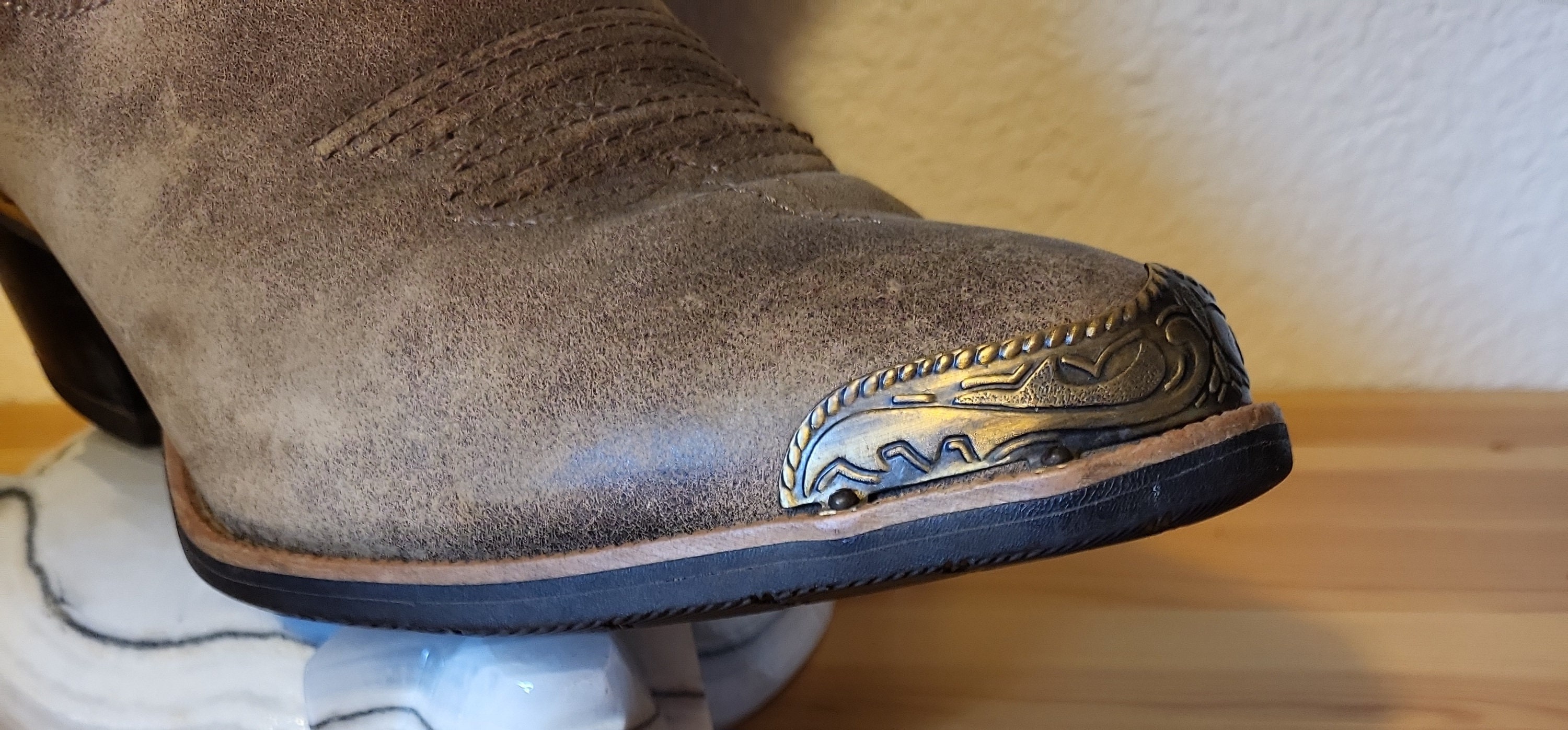 Antique Gold Cowboy Western Boots Toe and Heel Plates for Round Toed R ...