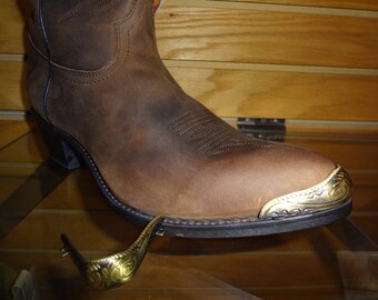 Shiny Gold Cowboy Western Boot Tips Toe Plates Guards With - Etsy
