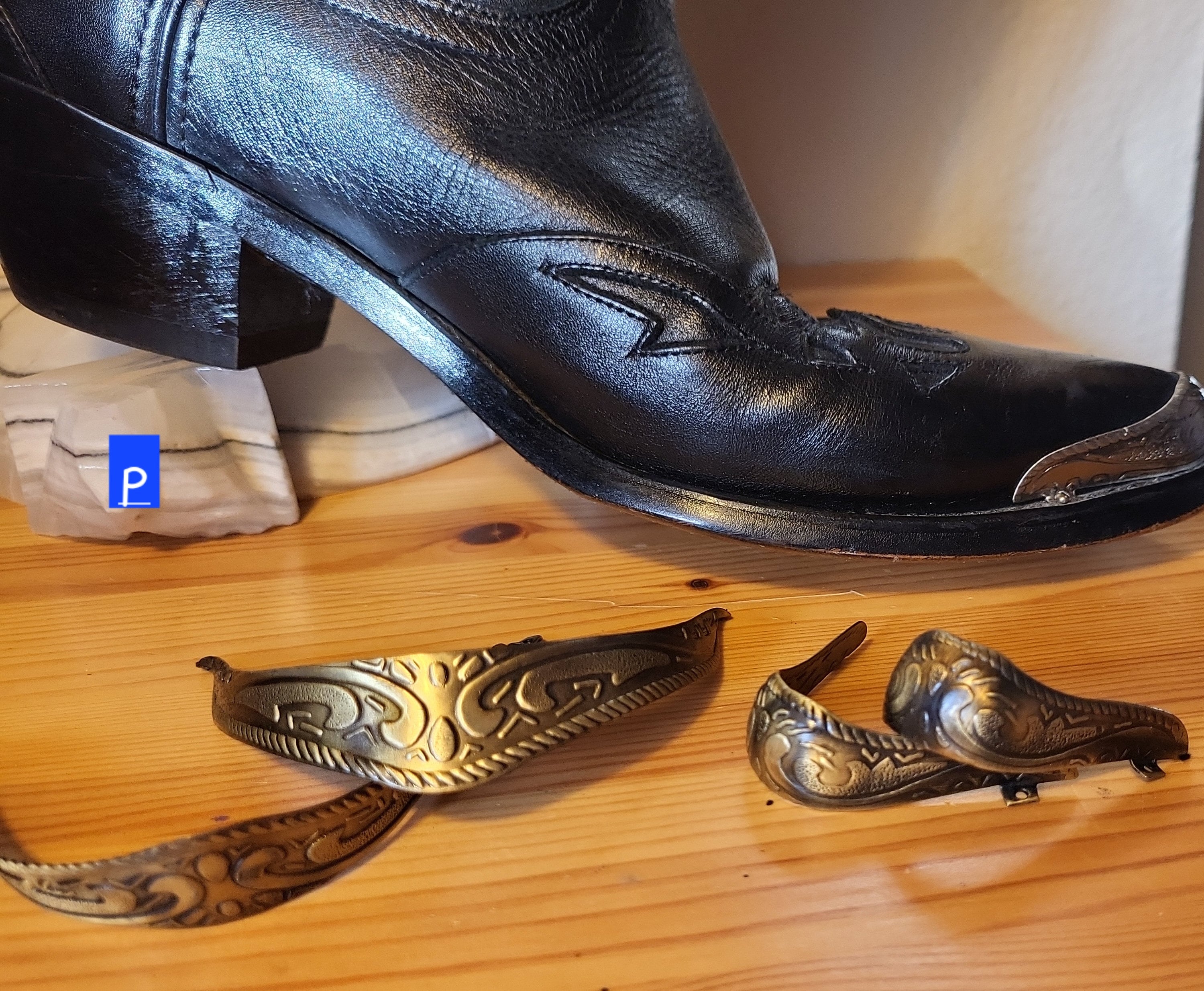 Antique Gold Cowboy Western Boots Toe and Heel Plates for Round Toed R ...