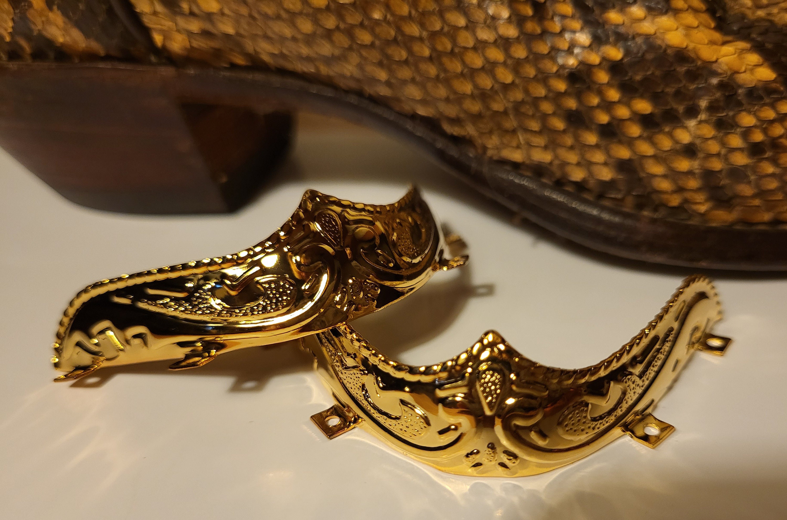 Bright Gold One Pair Western Cowboy Boot Tips Toe Plates Guards for ...