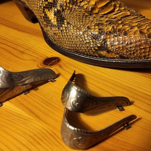 Antique Silver Western Cowboy Boot Tips Toe Plates Guards for Pointy ...