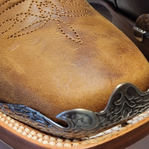 Antique Pewter Dragon Toe Cowboy Western Biker Toe Plates for Square ...