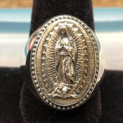 Silver Guadalupe Ring Our Lady Guadalupe Ring Sterling - Etsy