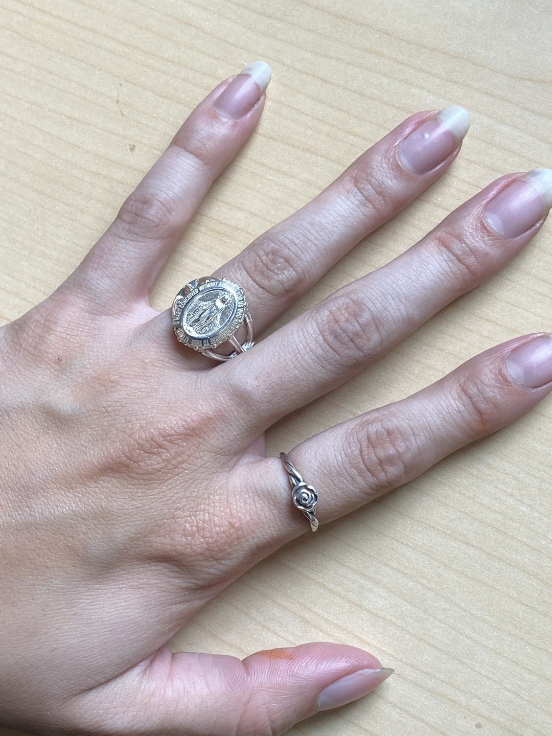 925 Sterling Silver Blessed Virgin Mary Miraculous Ring - Etsy